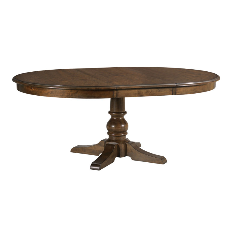 Canora Grey Skylinn Extendable Solid Wood Pedestal Dining Table | Wayfair